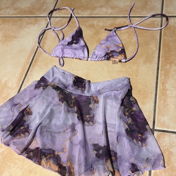 Swim | Purple Bra And Mini Skirt Set For Womenzs | Poshmark
